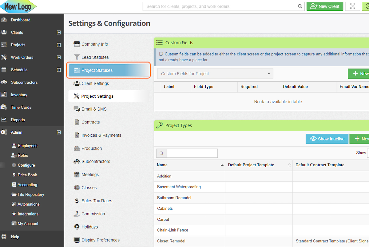 Adding Automations to Project Statuses